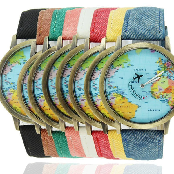 World Map Flight Airplane Watch – toomex