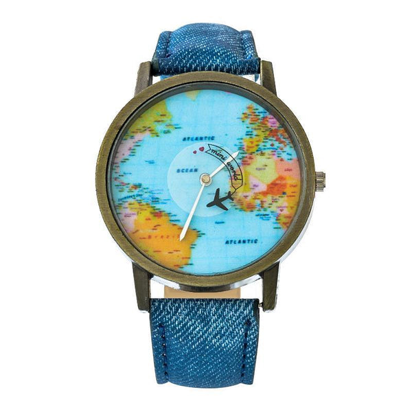 World Map Flight Airplane Watch – toomex